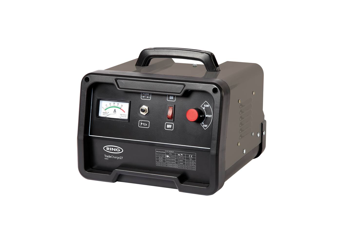 Ring RCBT27 12V 24V 27A High Capacity Battery Charger with Battery Starter